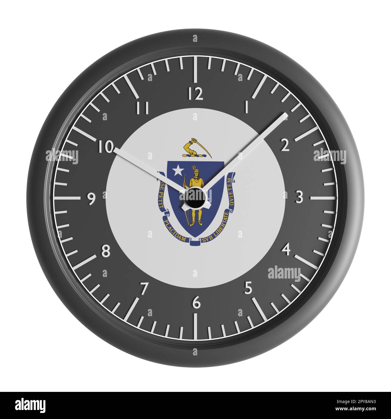 Signs and symbols. Design element. 3D illustration. Wall clock with the ...