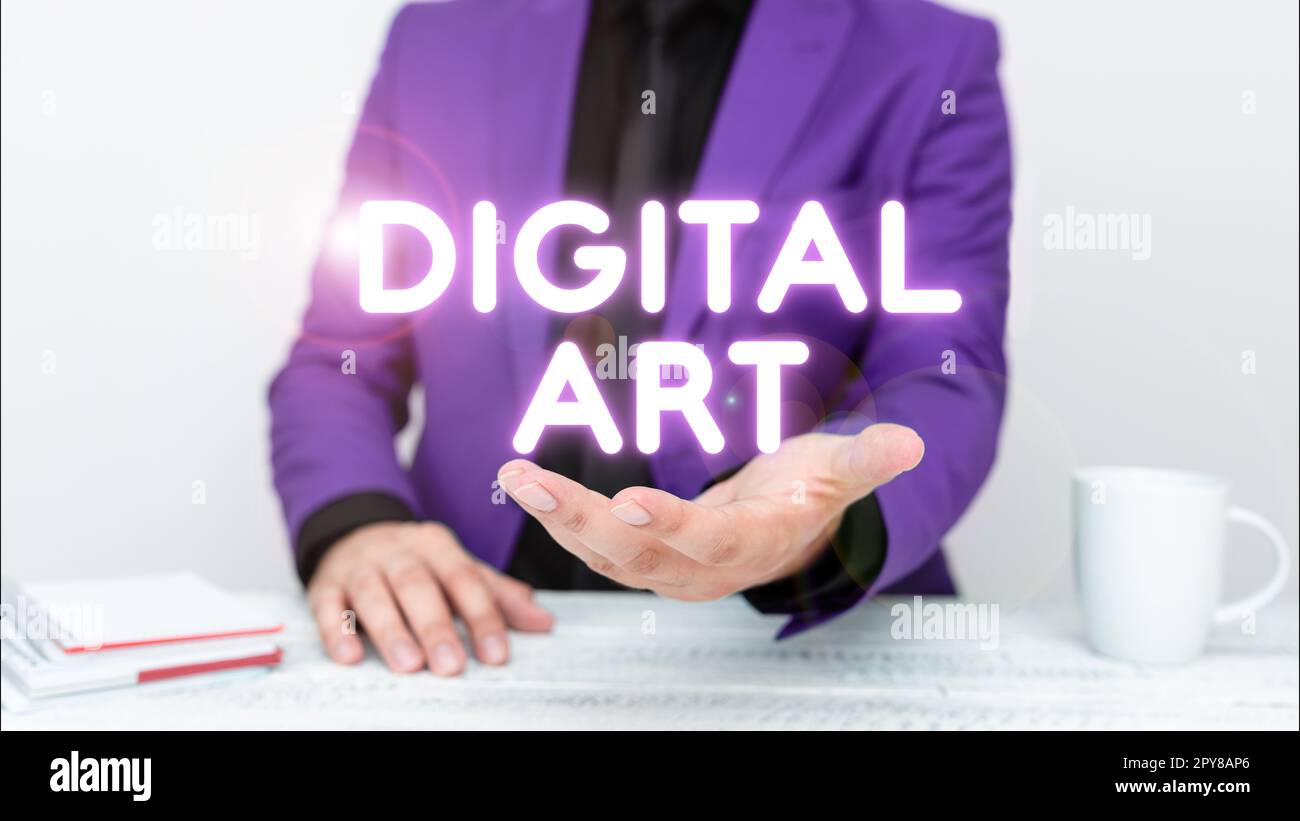 Hand writing sign Digital Art. Concept meaning use of skill and ...