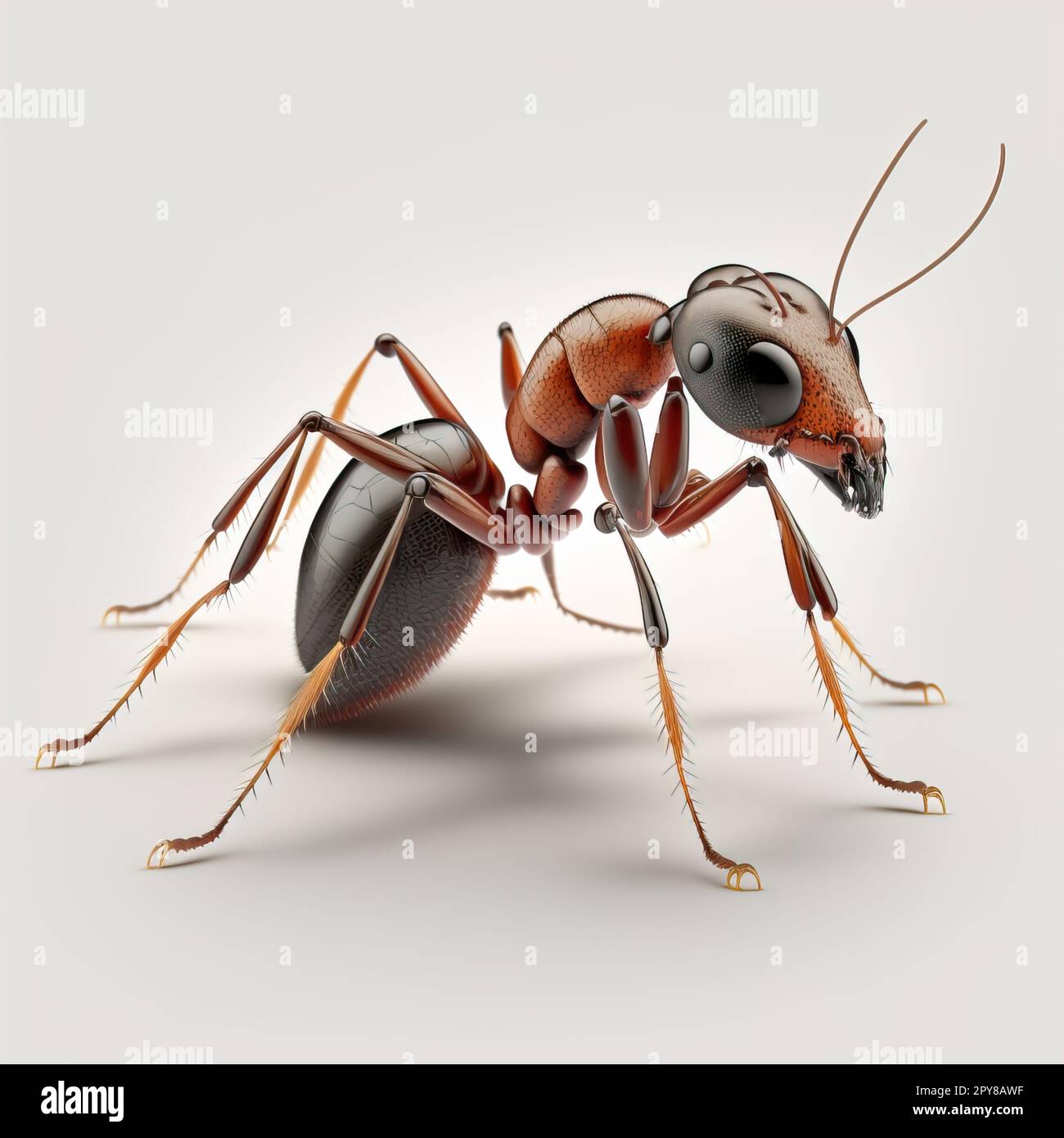 3D Rendered Solenopsis Invicta "Red Fire Ant" isolated white background ...