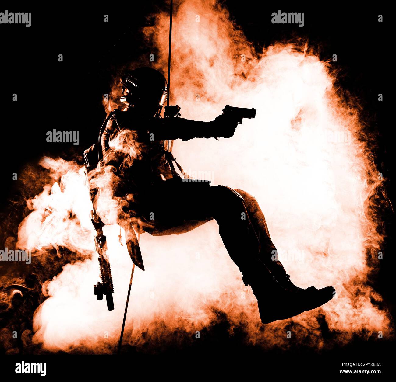 Police SWAT rappeller Stock Photo - Alamy