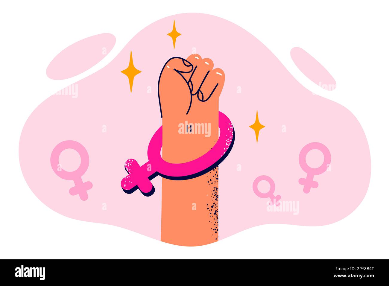 Fist with symbol of Venus symbolizes feminist protest and protection of ...