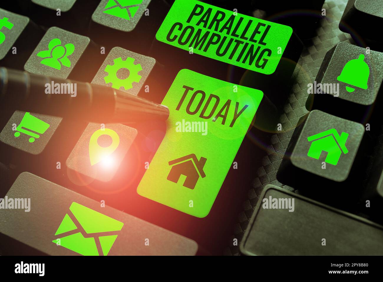 Conceptual caption Parallel Computing. Word Written on simultaneous ...