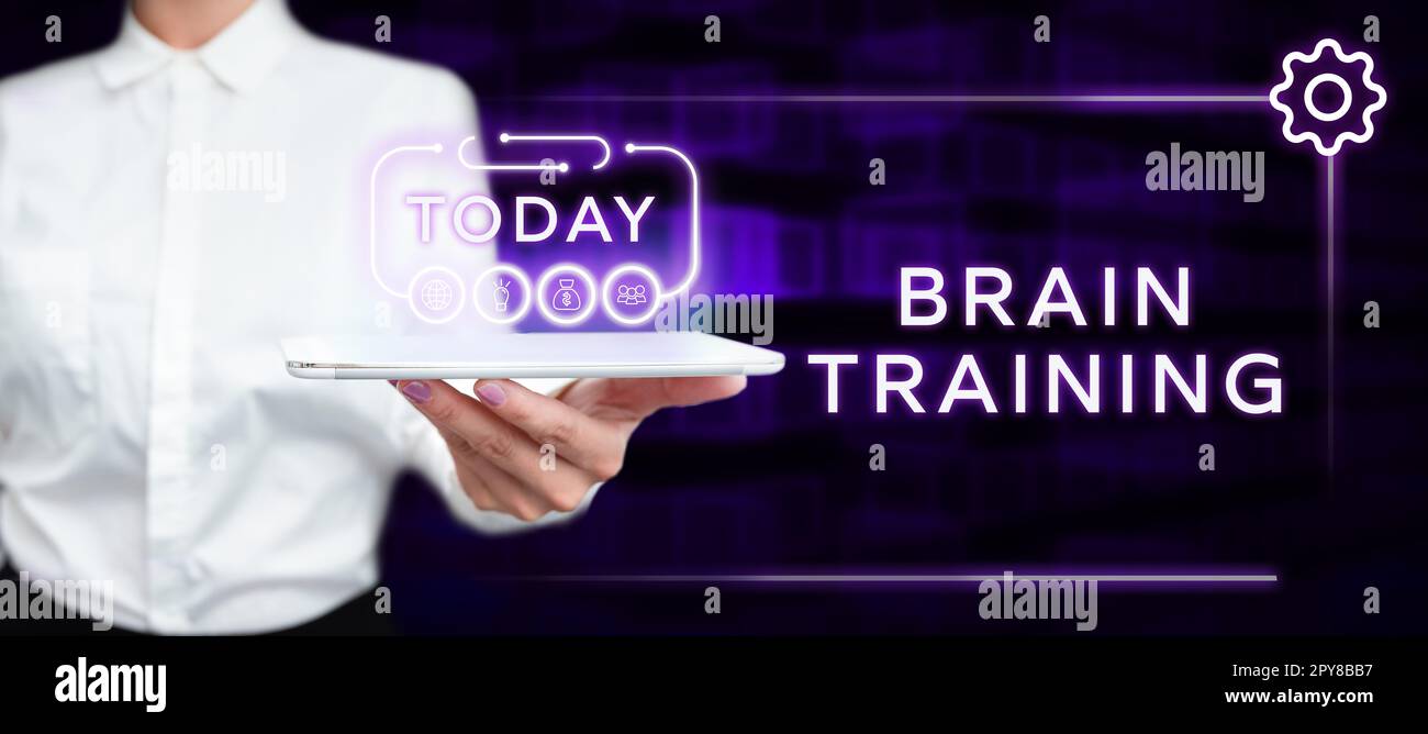 Writing displaying text Brain Training. Business concept mental ...
