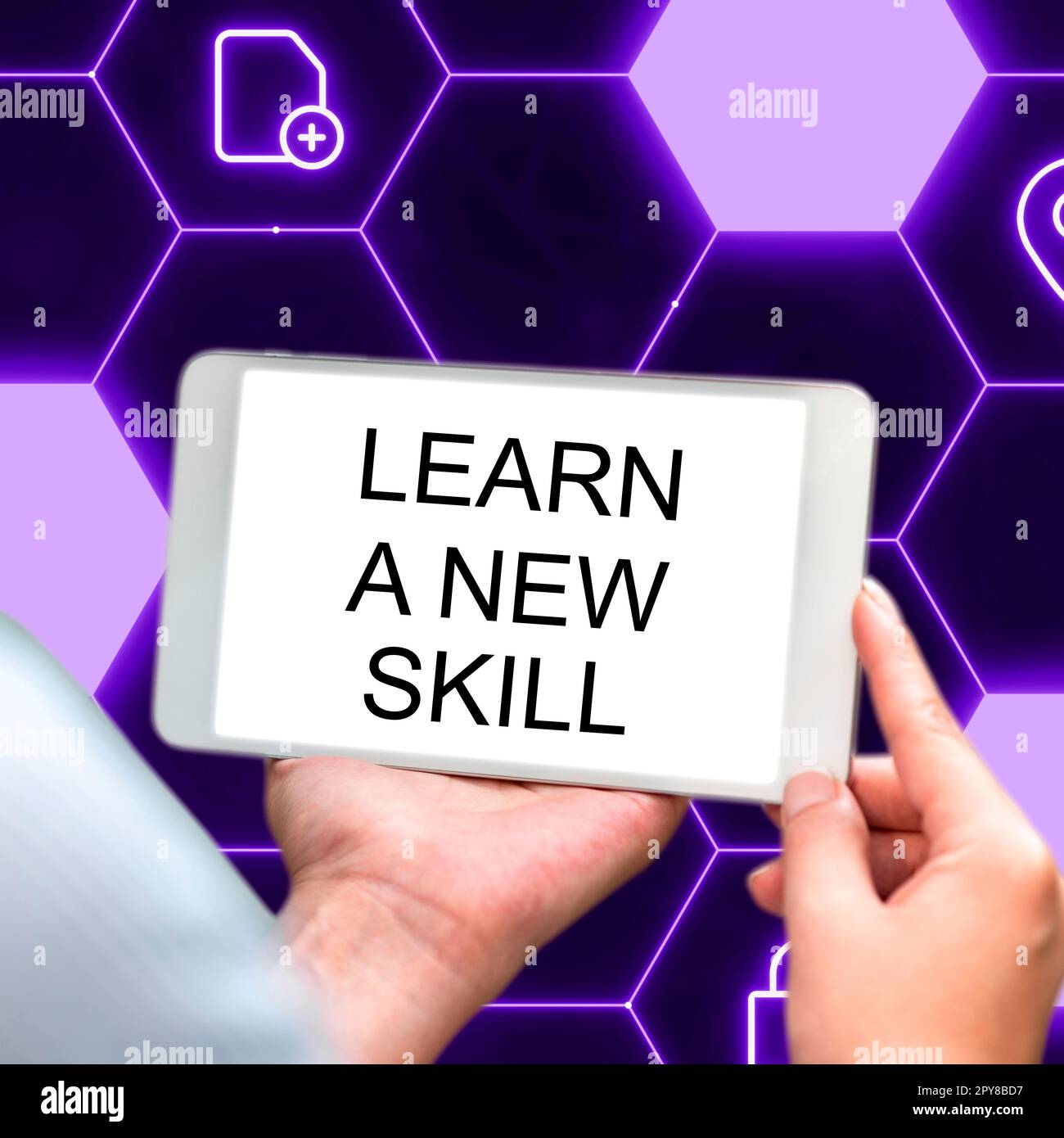 Conceptual caption Learn A New Skill. Business showcase acquisition ...