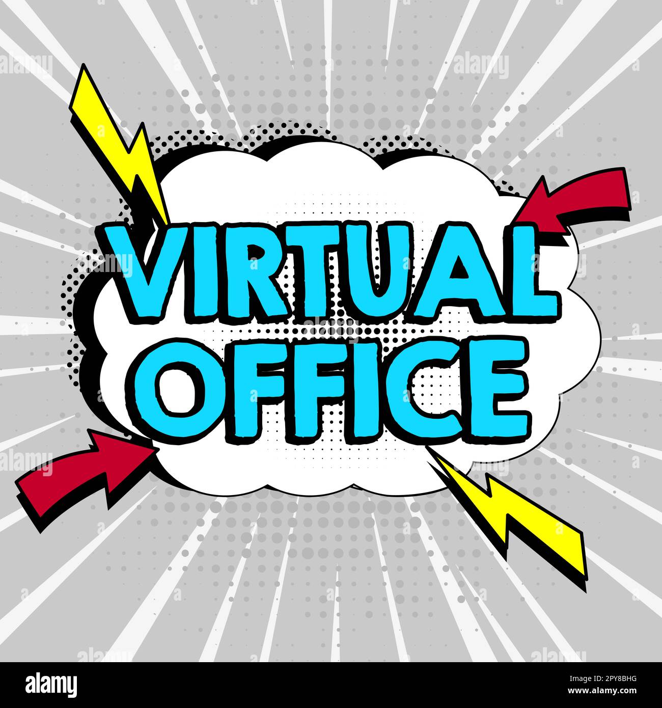 Text sign showing Virtual Office. Concept meaning Mobile work ...