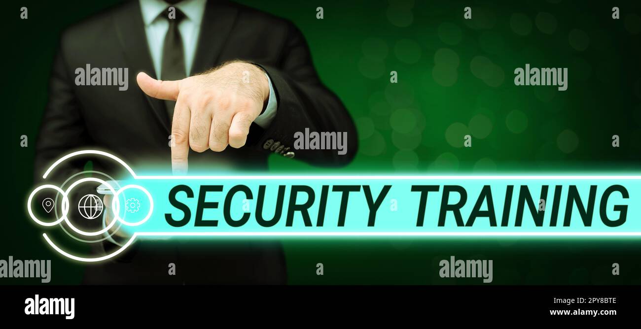 Sign displaying Security Training. Business idea providing security ...