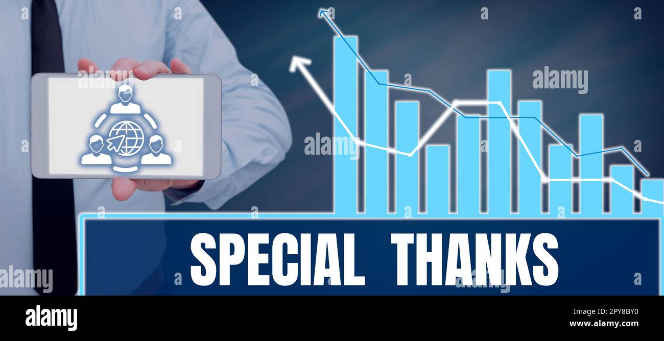 Sign displaying Special Thanks. Business overview expression of appreciation or gratitude or an ...