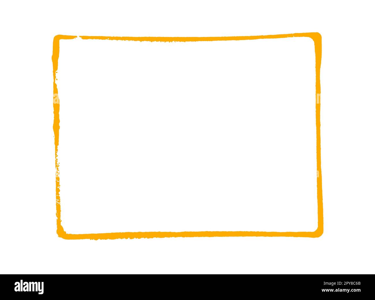 Hand painted orange rectangle frame Stock Photo - Alamy