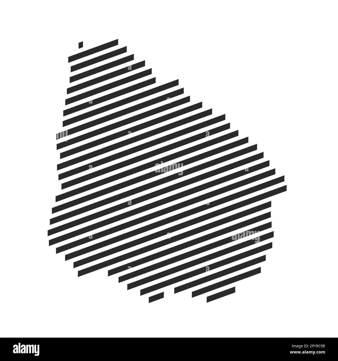 Diagonal black stripe map of Uruguay Stock Photo - Alamy