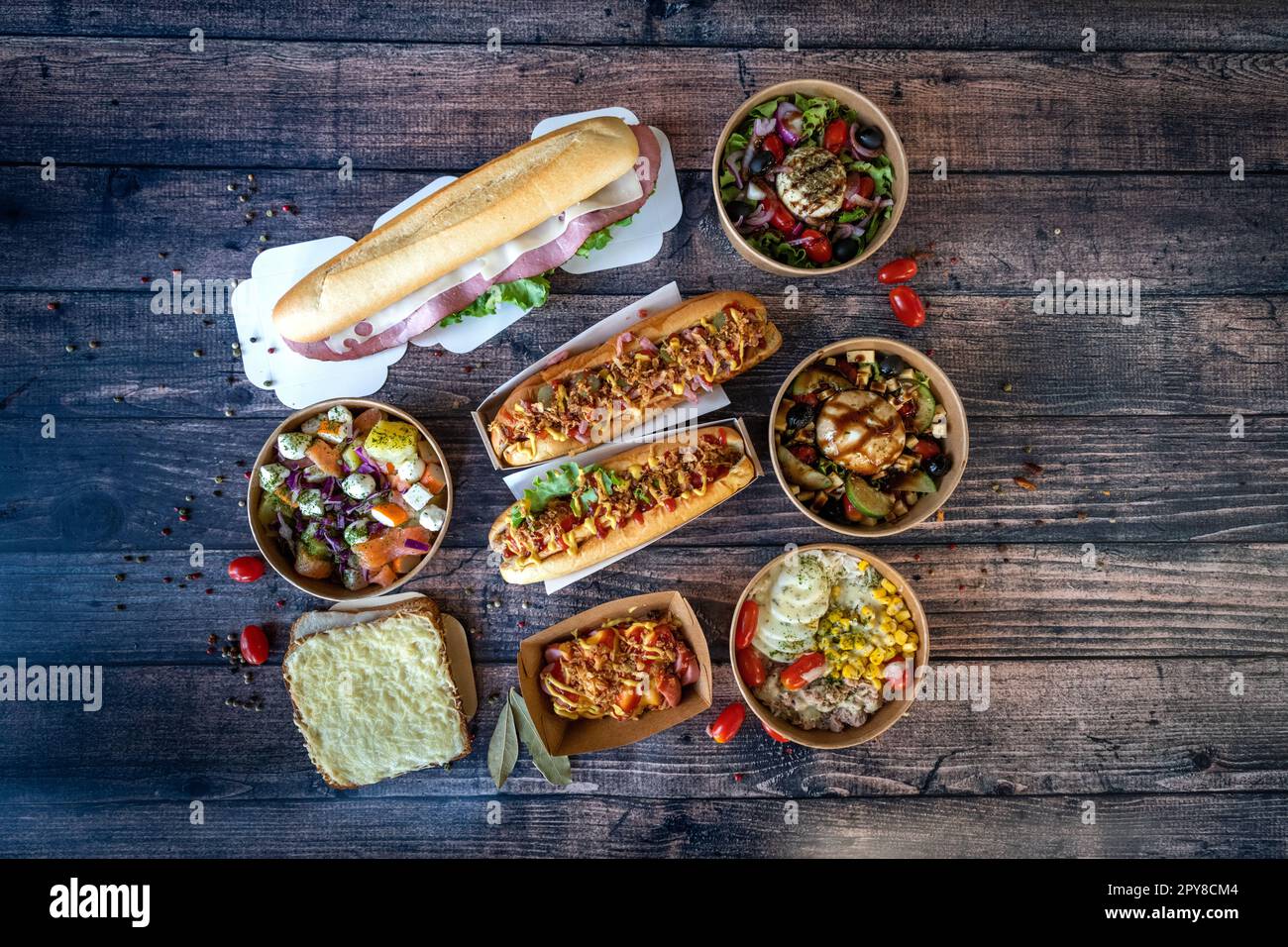 Typical food on wooden hi-res stock photography and images - Alamy