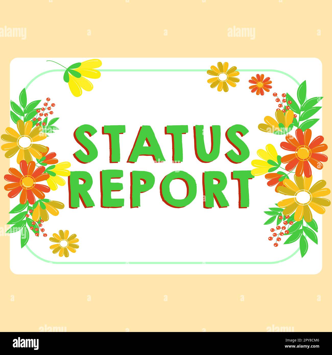 Text Caption Presenting Status Report Word For Update Summary Of
