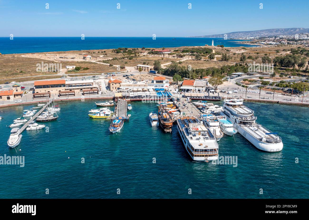 Aerial view of Paphos promenade and tourist area, Paphos, Republic of ...