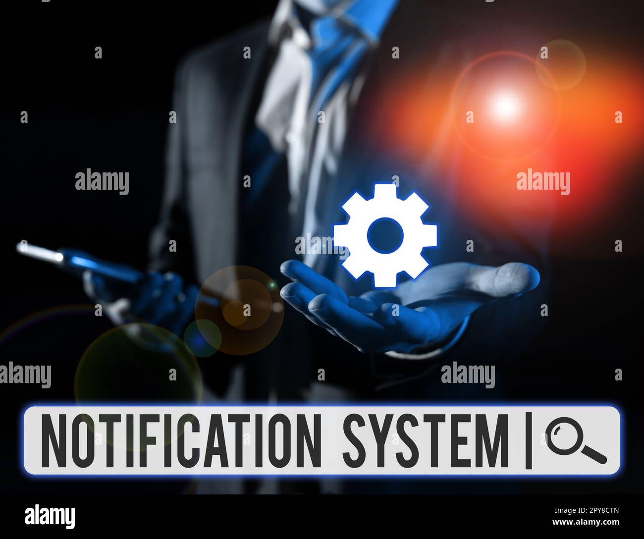 Conceptual display Notification System. Business showcase Do not forget ...