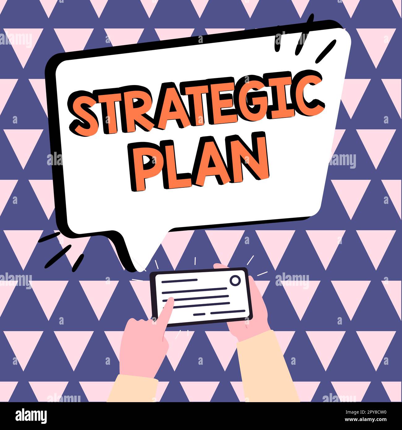 Text sign showing Strategic Plan. Business idea A process of defining ...