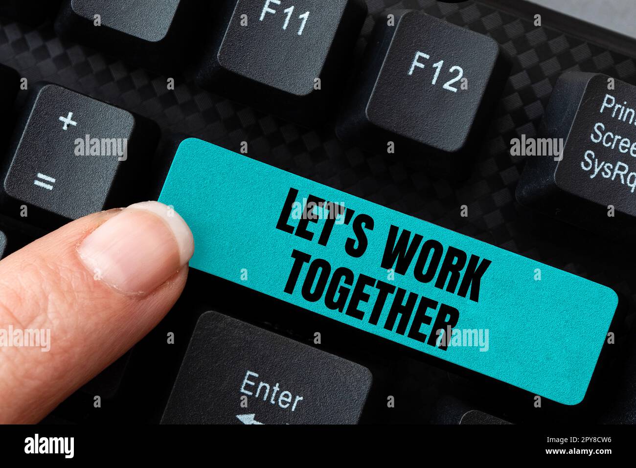 Conceptual display Let's Work Together. Business concept Unite and Join ...