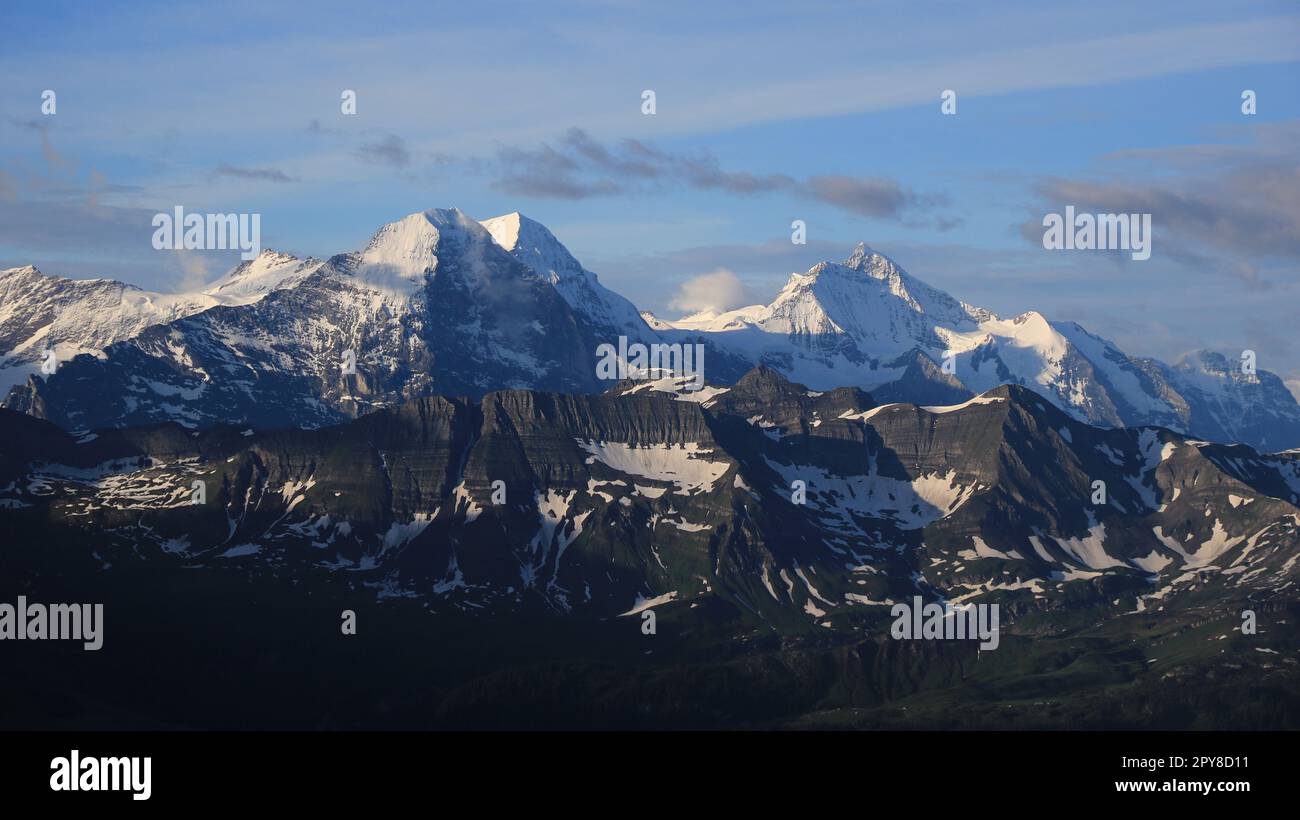 Famous mountains Eiger, Monch and Jungfrau Stock Photo - Alamy