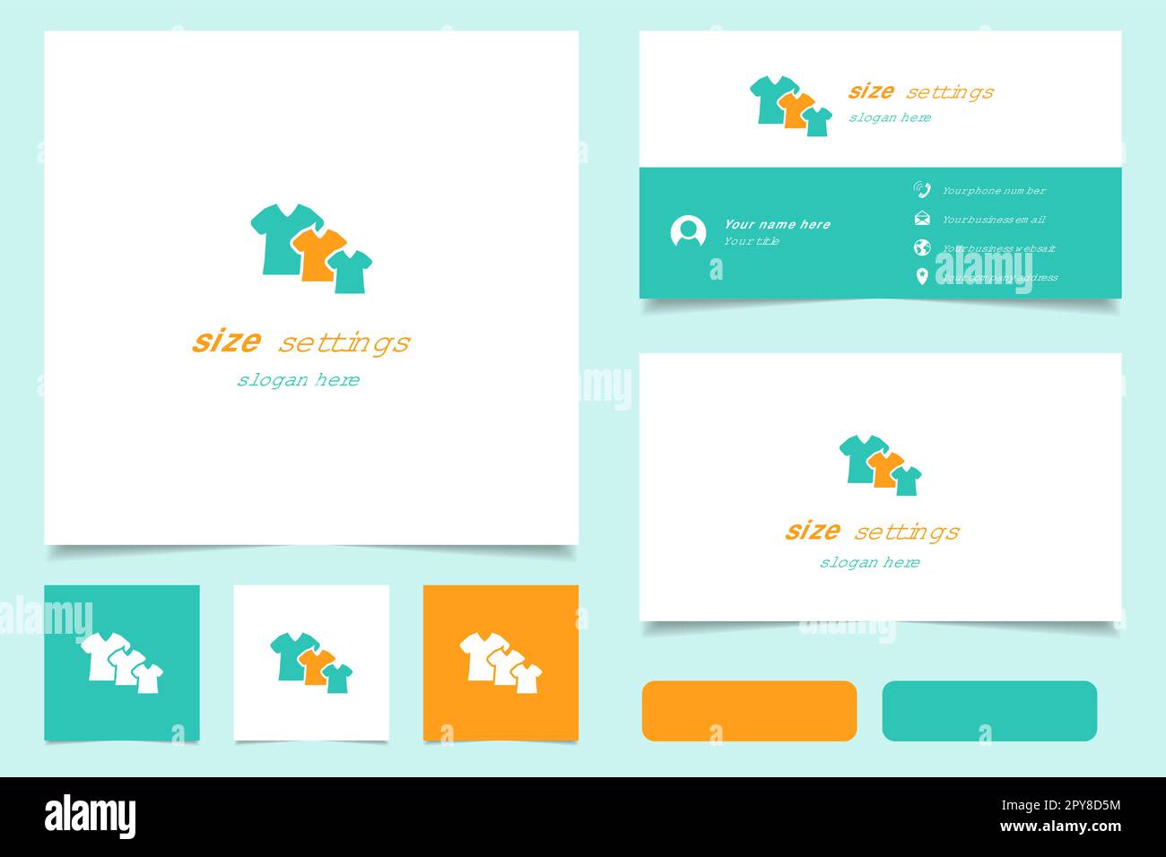 Size settings logo design with editable slogan. Branding book and ...