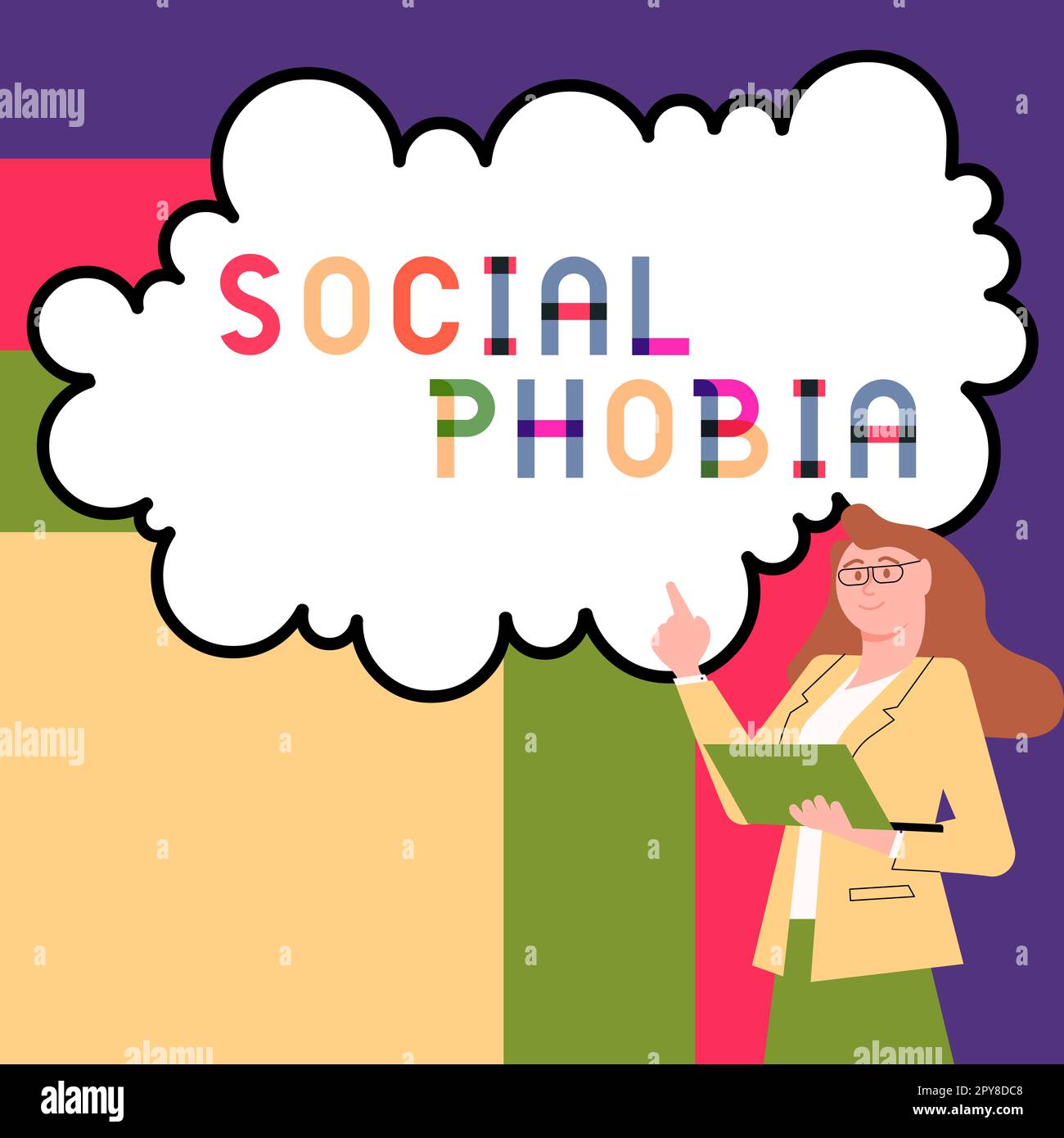 Sign displaying Social Phobia. Word for overwhelming fear of social ...
