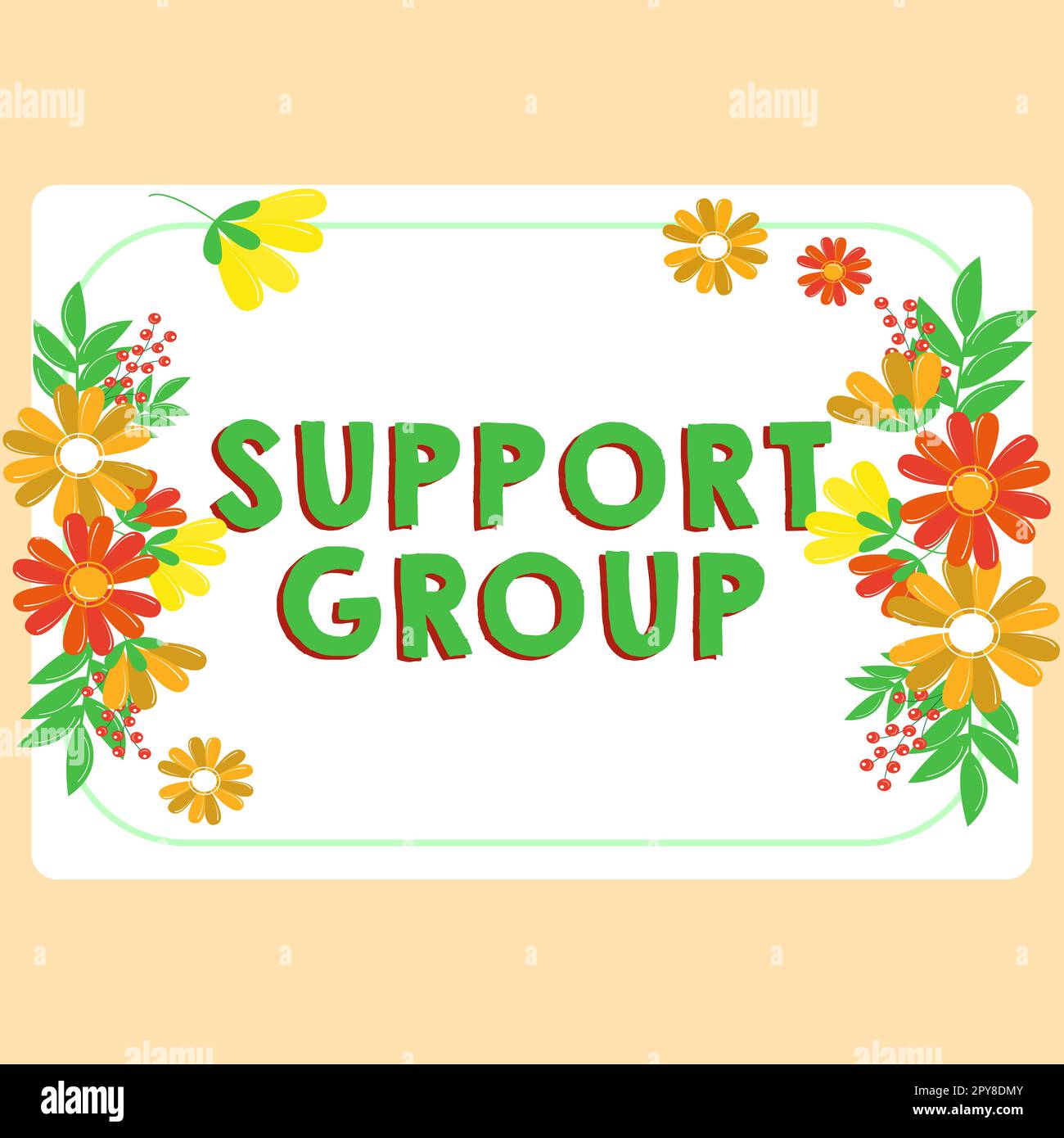 Conceptual display Support Group. Word for number of people involved in ...