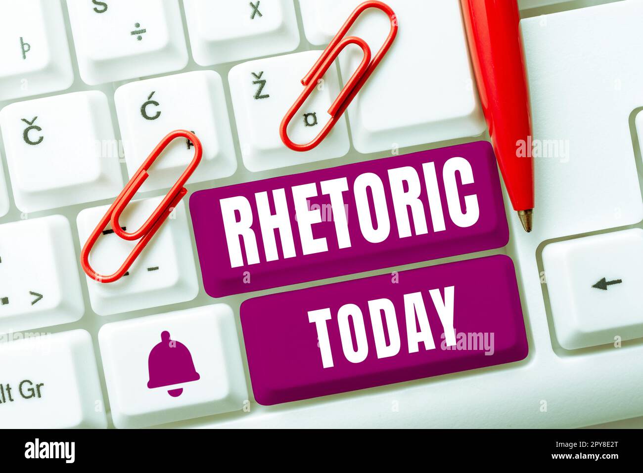 Hand writing sign Rhetoric. Word for study of writing or speaking as ...