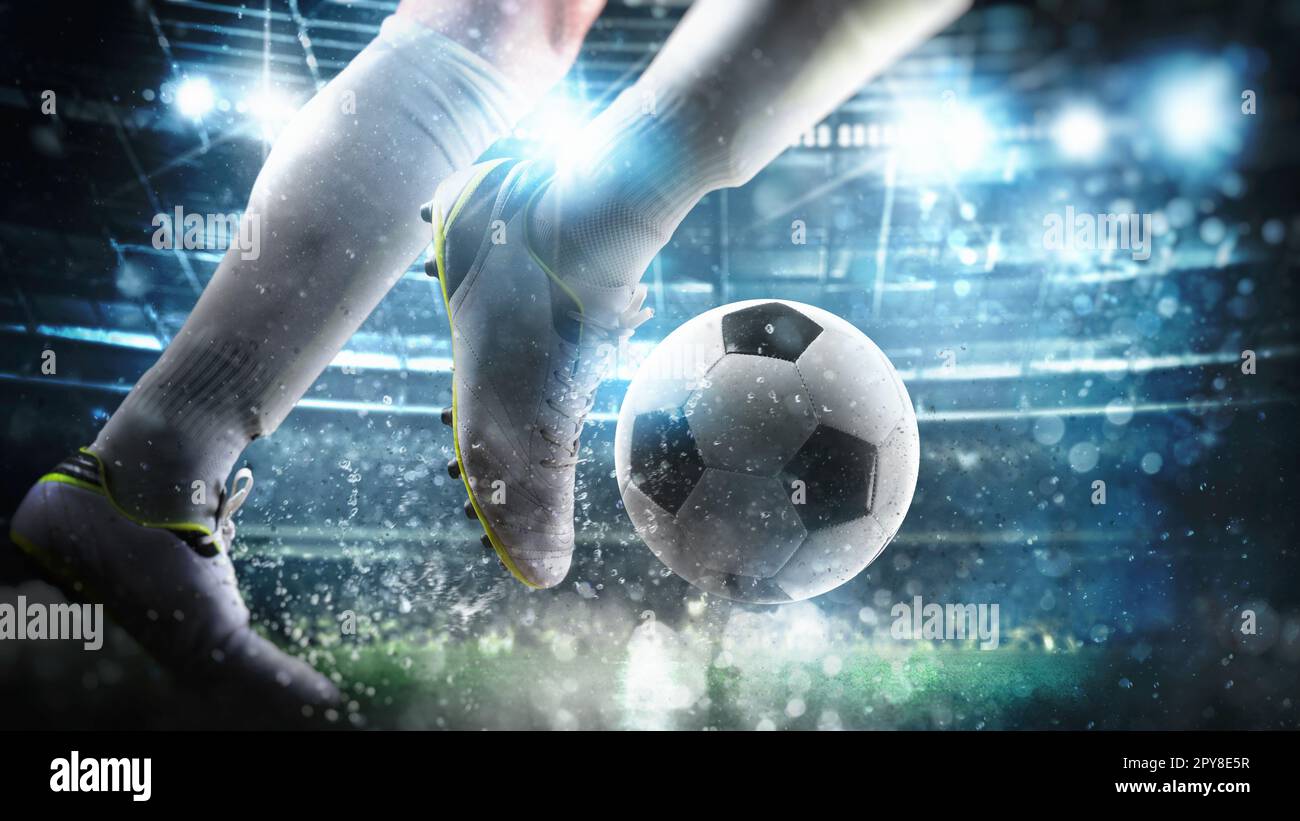 Football scene at night close up hi-res stock photography and images ...