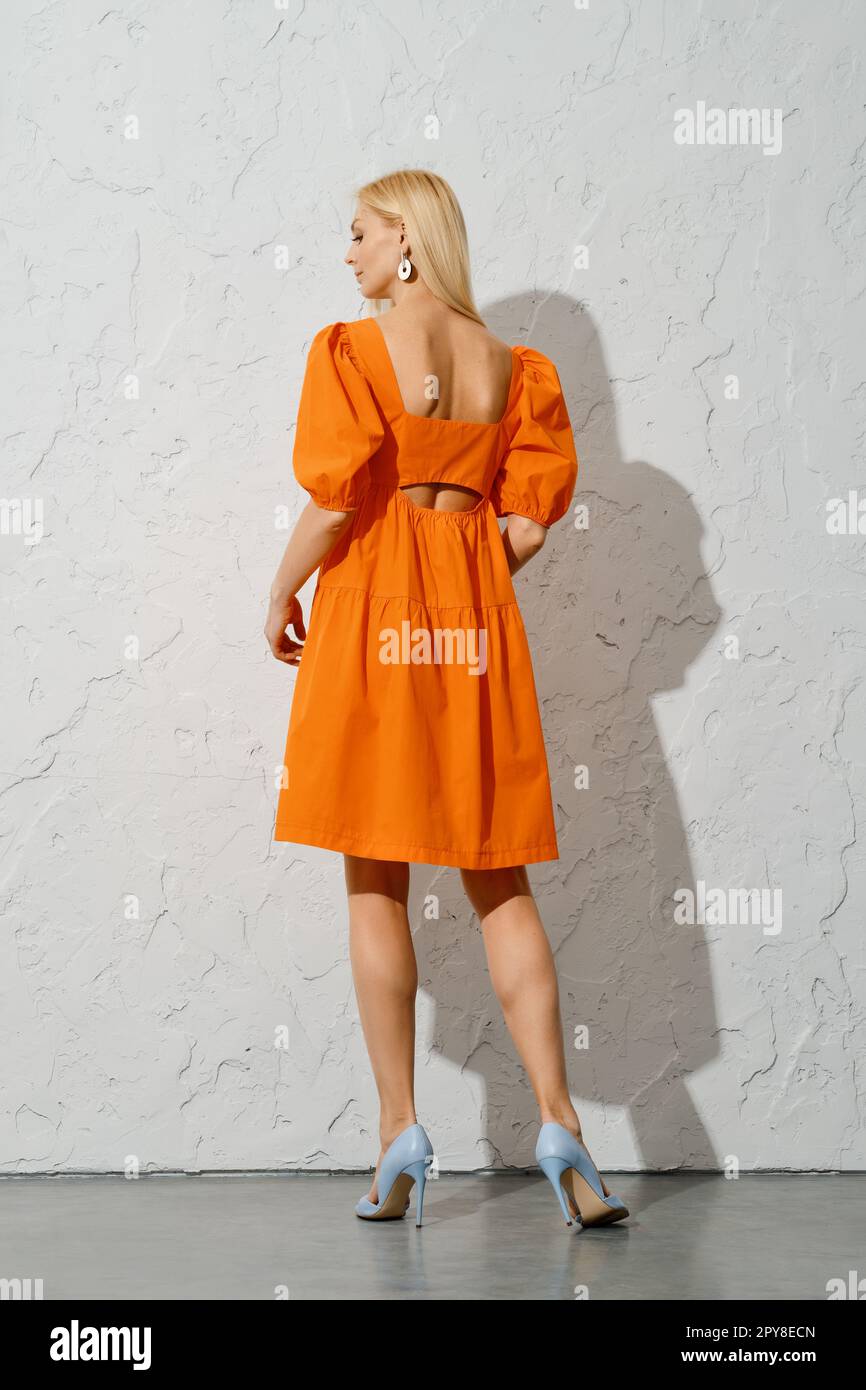 Woman sundress rear view hi-res stock photography and images - Alamy
