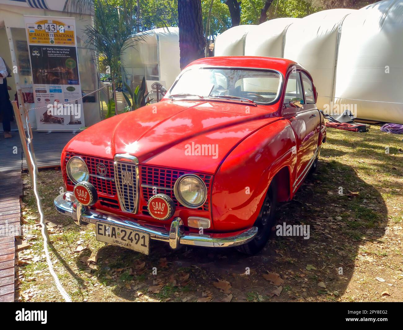 San Isidro, Argentina - Oct 7, 2022: Old red 1967 SAAB Sport 96 Monte ...
