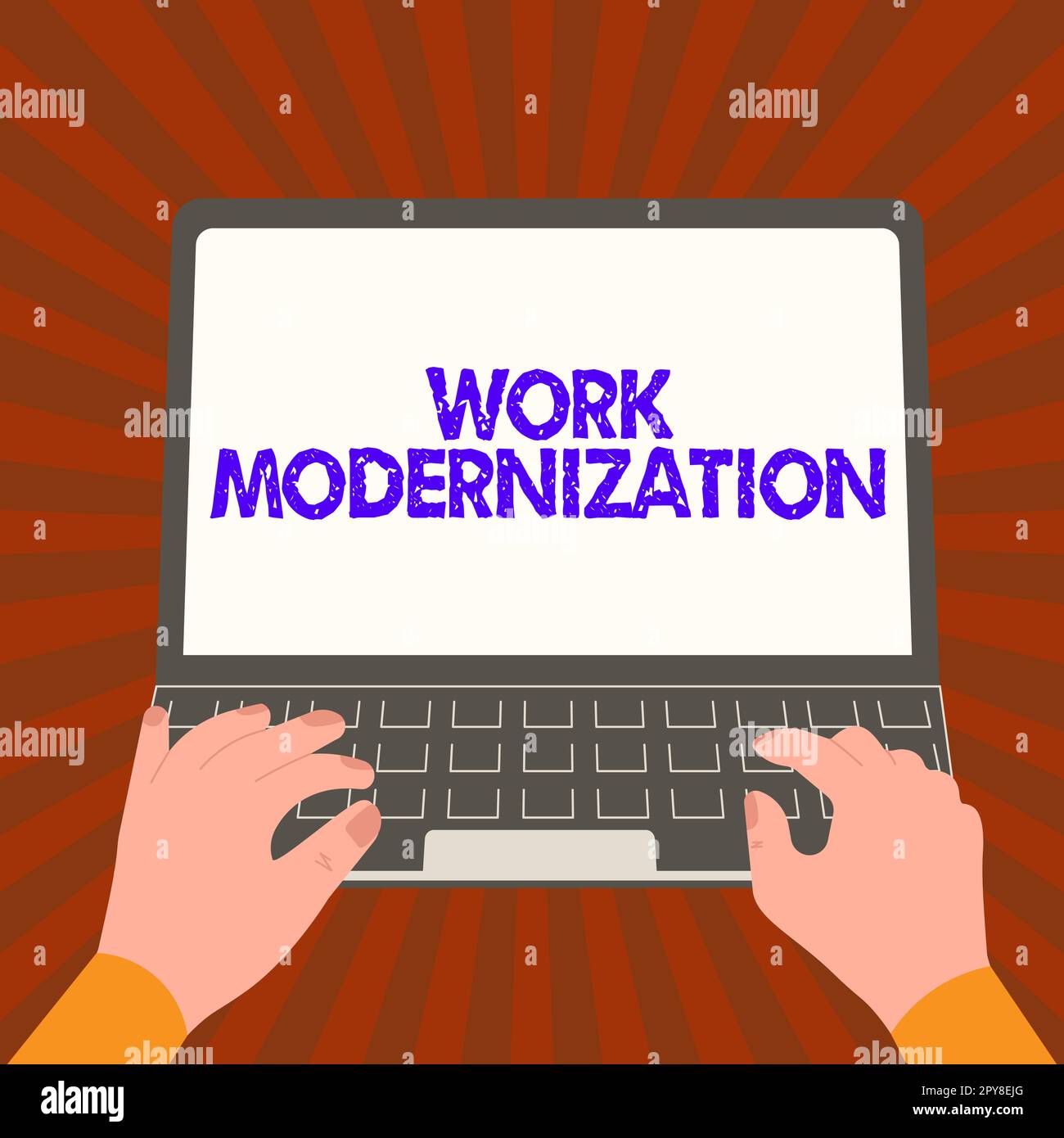 Text sign showing Work Modernization. Word Written on changing product ...