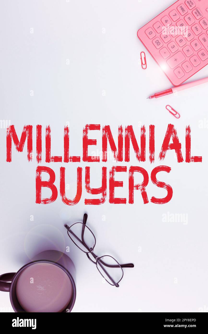 Inspiration showing sign Millennial Buyers. Word Written on Type of ...