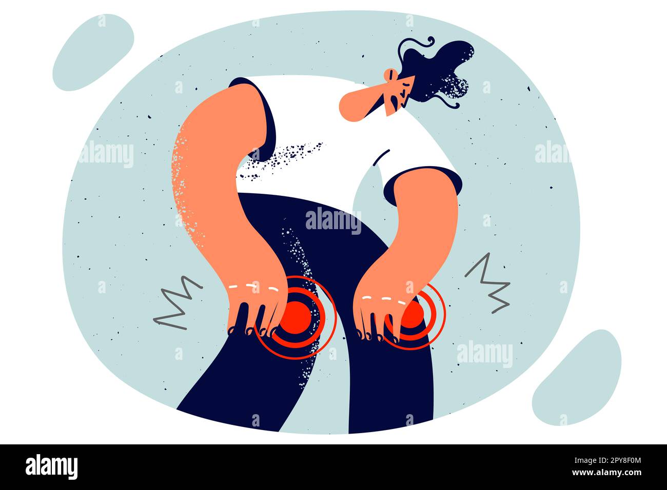 Man experiencing knee pain due to sprained joints after jogging or ...