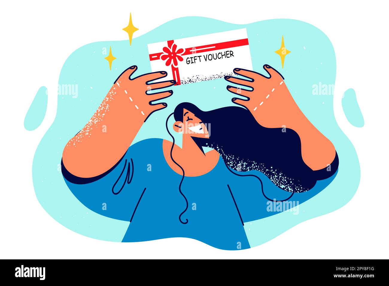 Happy woman showing gift voucher for free shopping or discounted spa ...