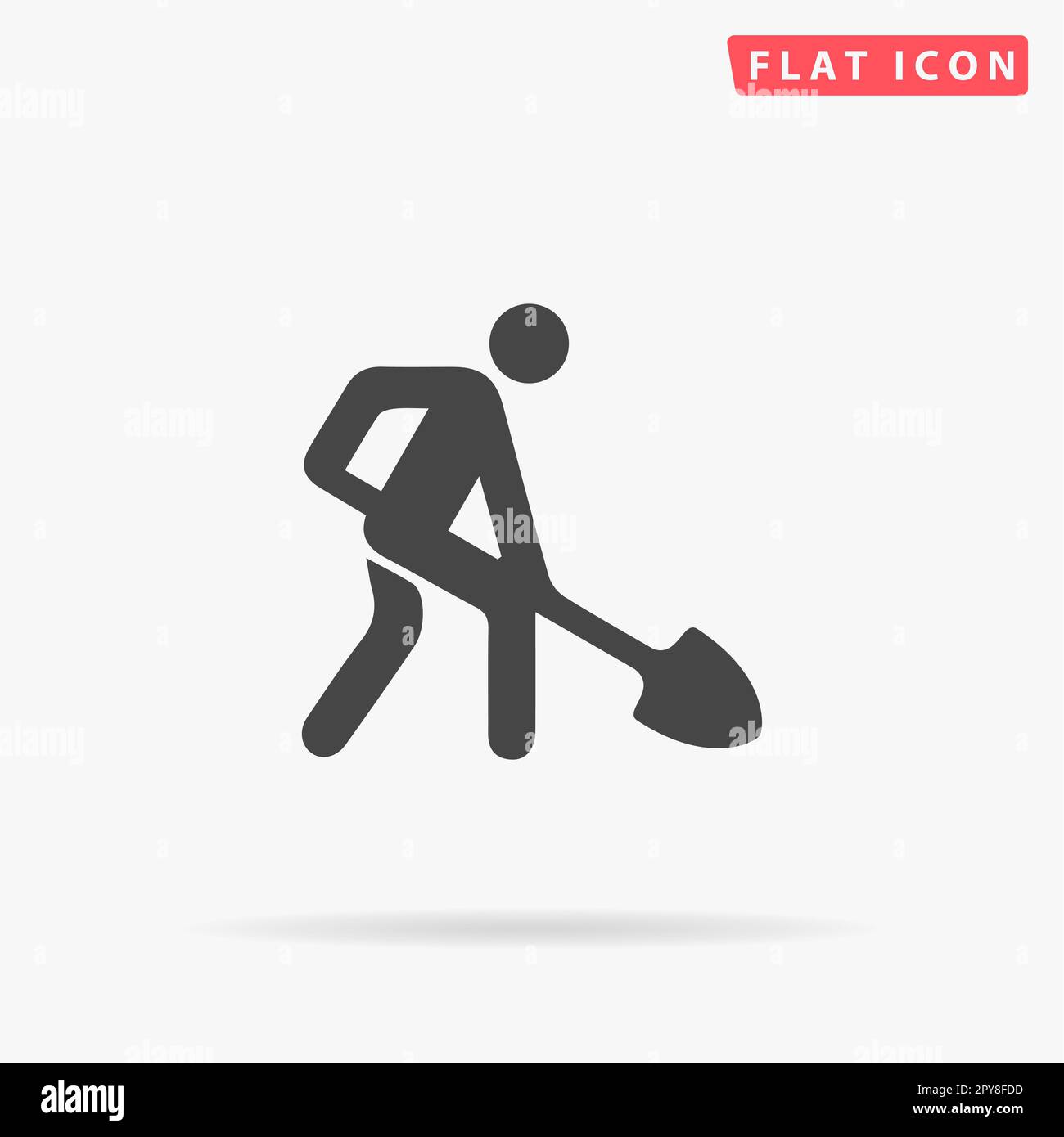 Building site. Simple flat black symbol with shadow on white background ...