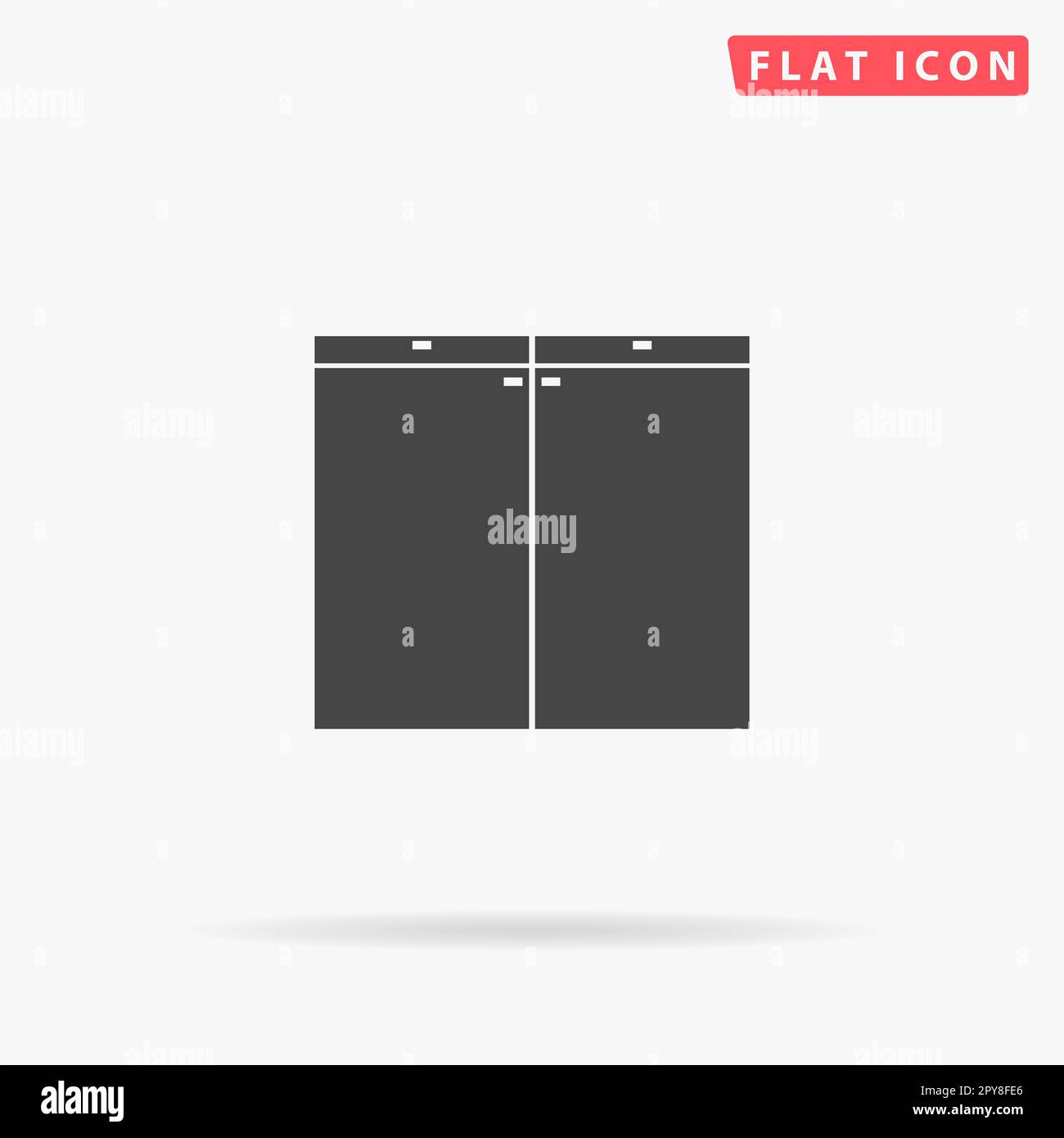Cabinet. Simple flat black symbol with shadow on white background ...