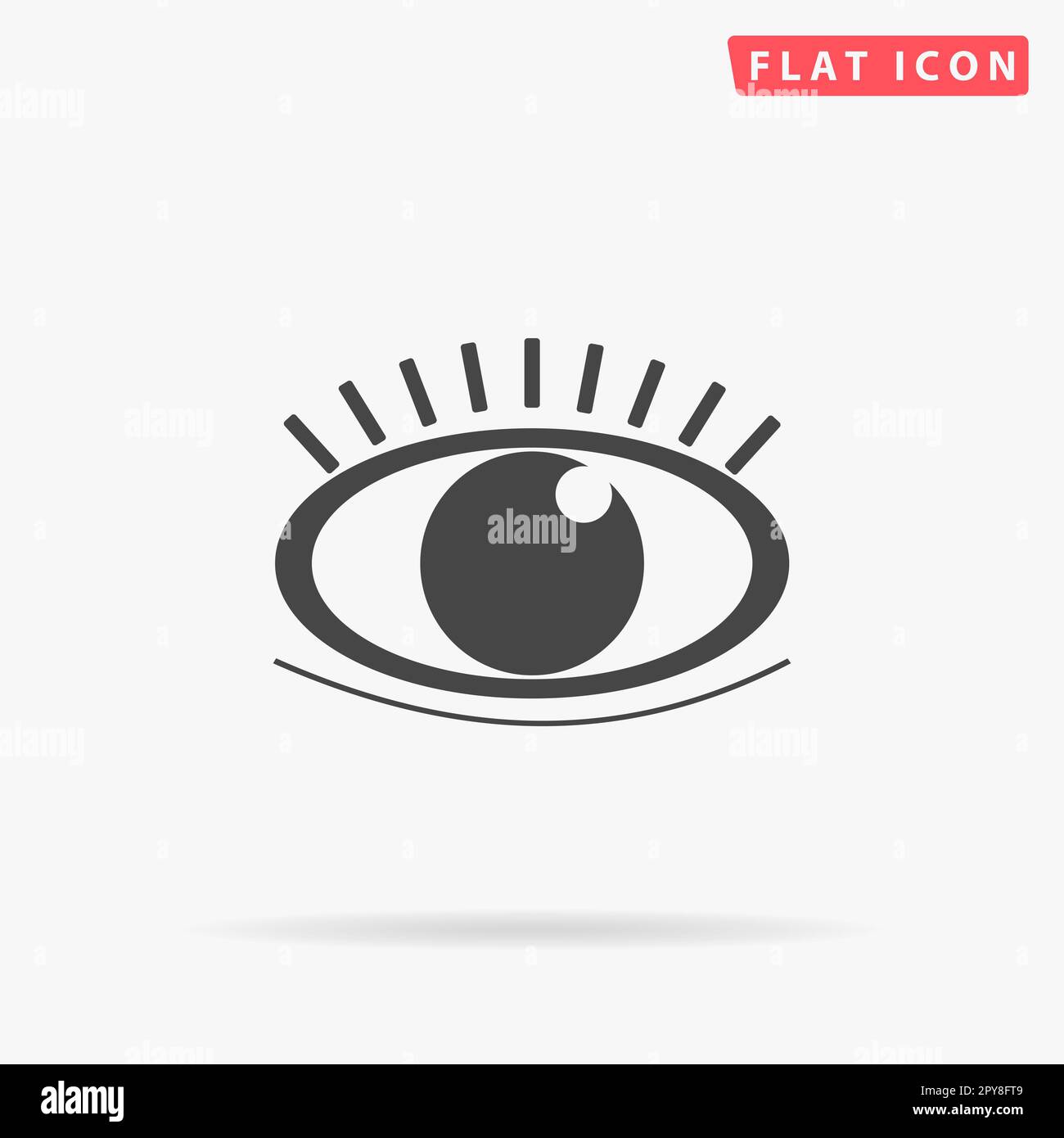 Human eye. Simple flat black symbol with shadow on white background ...