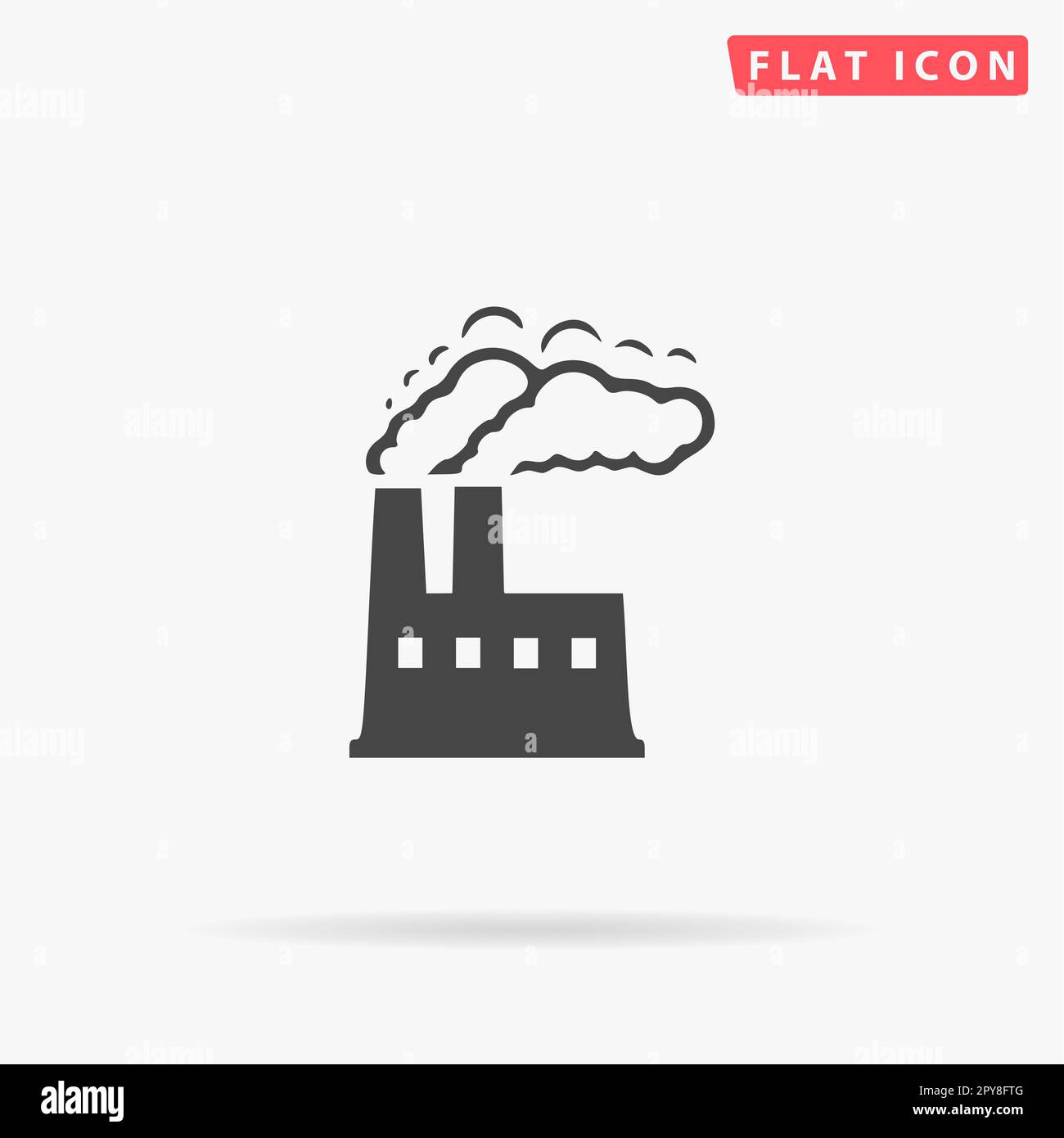 INDUSTRY. Simple flat black symbol with shadow on white background ...
