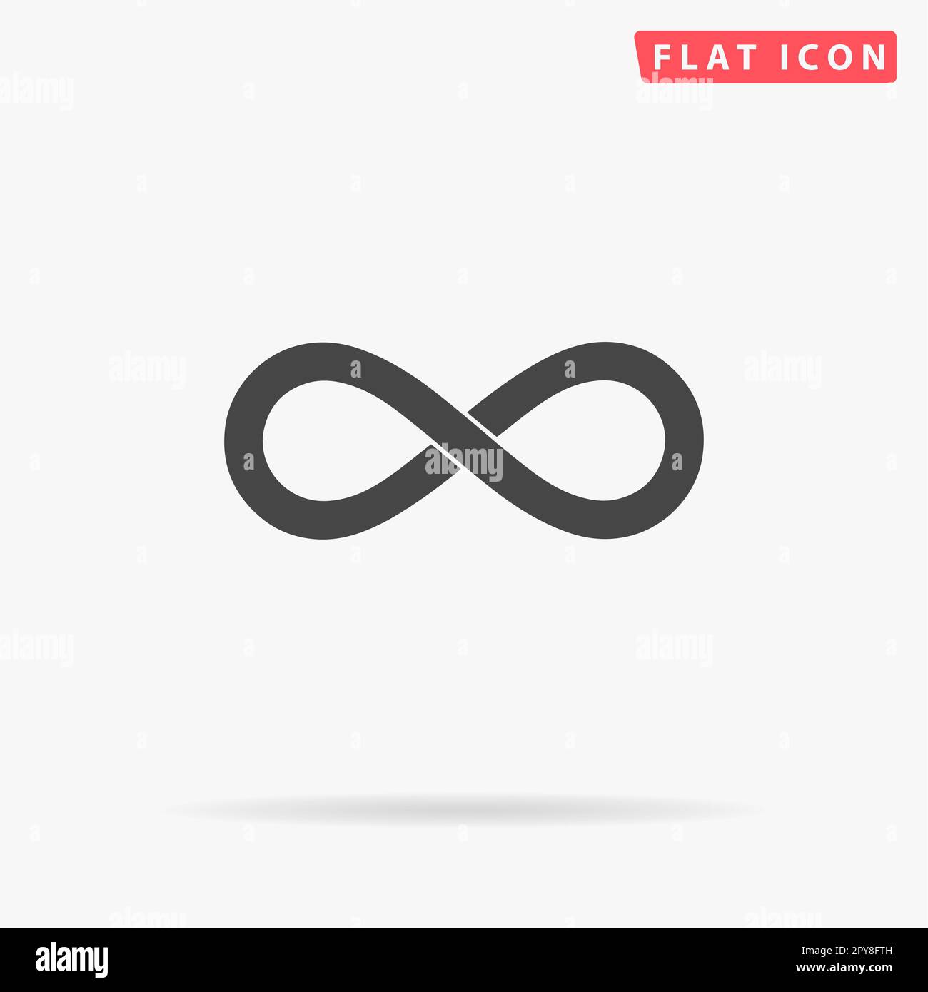 Infinity. Simple flat black symbol with shadow on white background ...