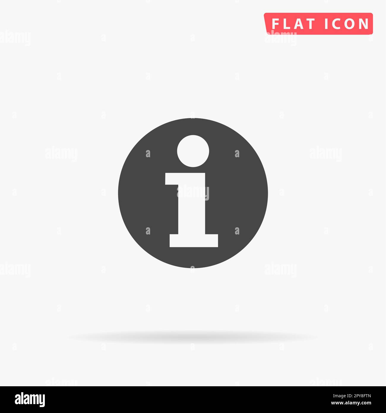 Information. Simple flat black symbol with shadow on white background ...