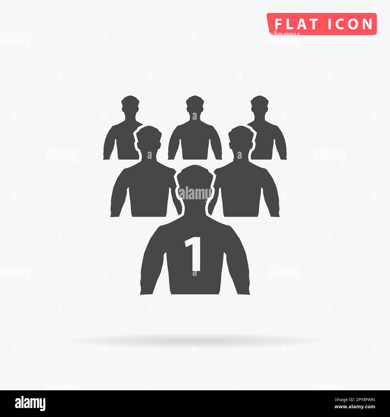 Leadership. Simple flat black symbol with shadow on white background ...