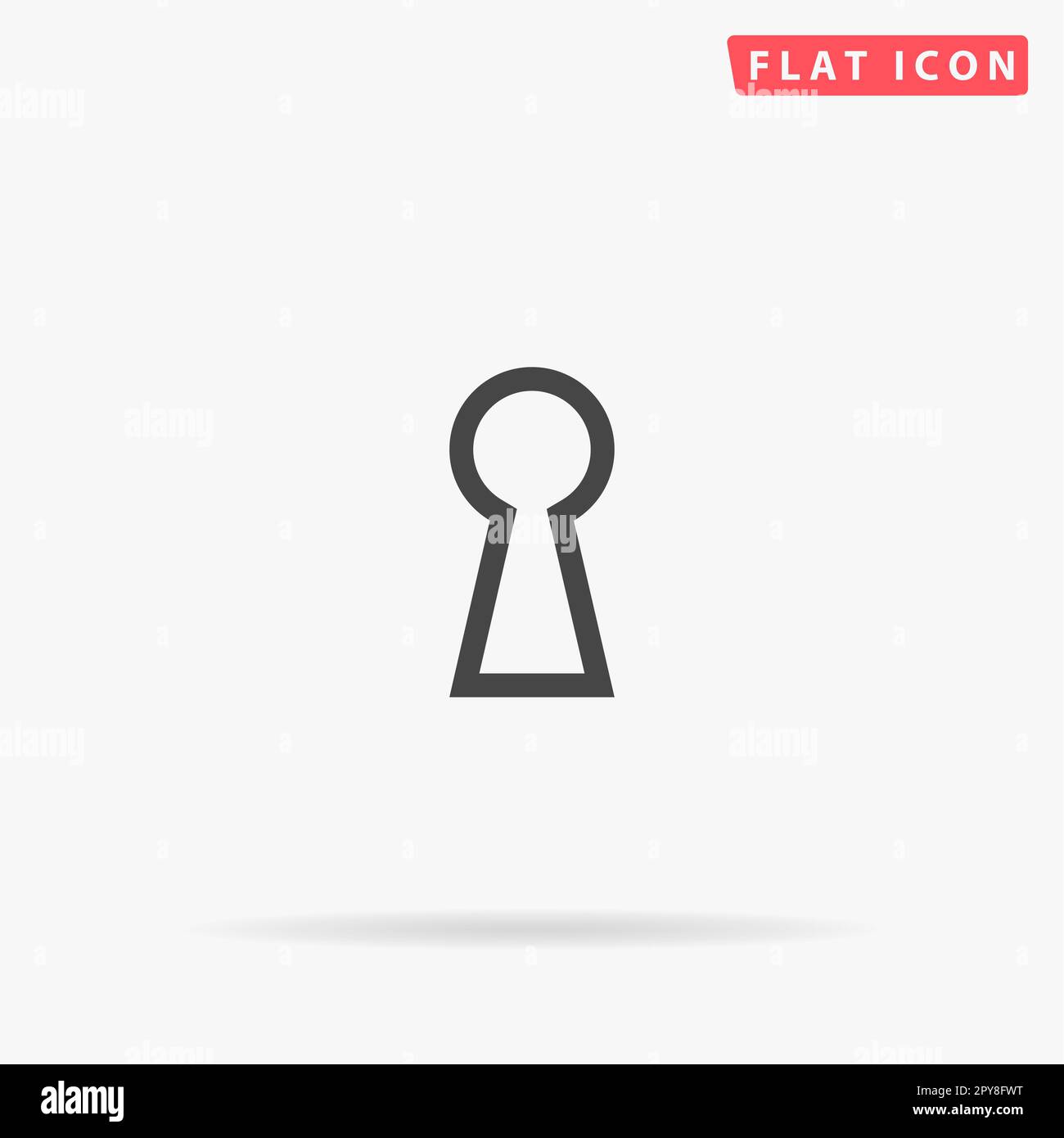 Keyhole. Simple flat black symbol with shadow on white background ...