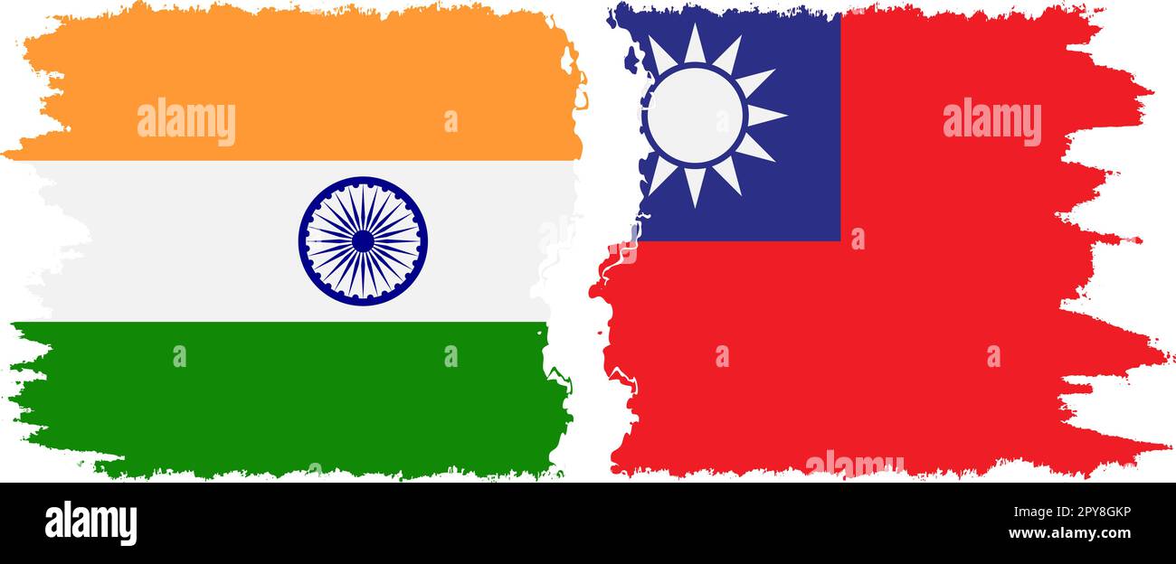 Taiwan and India grunge flags connection, vector Stock Vector Image ...