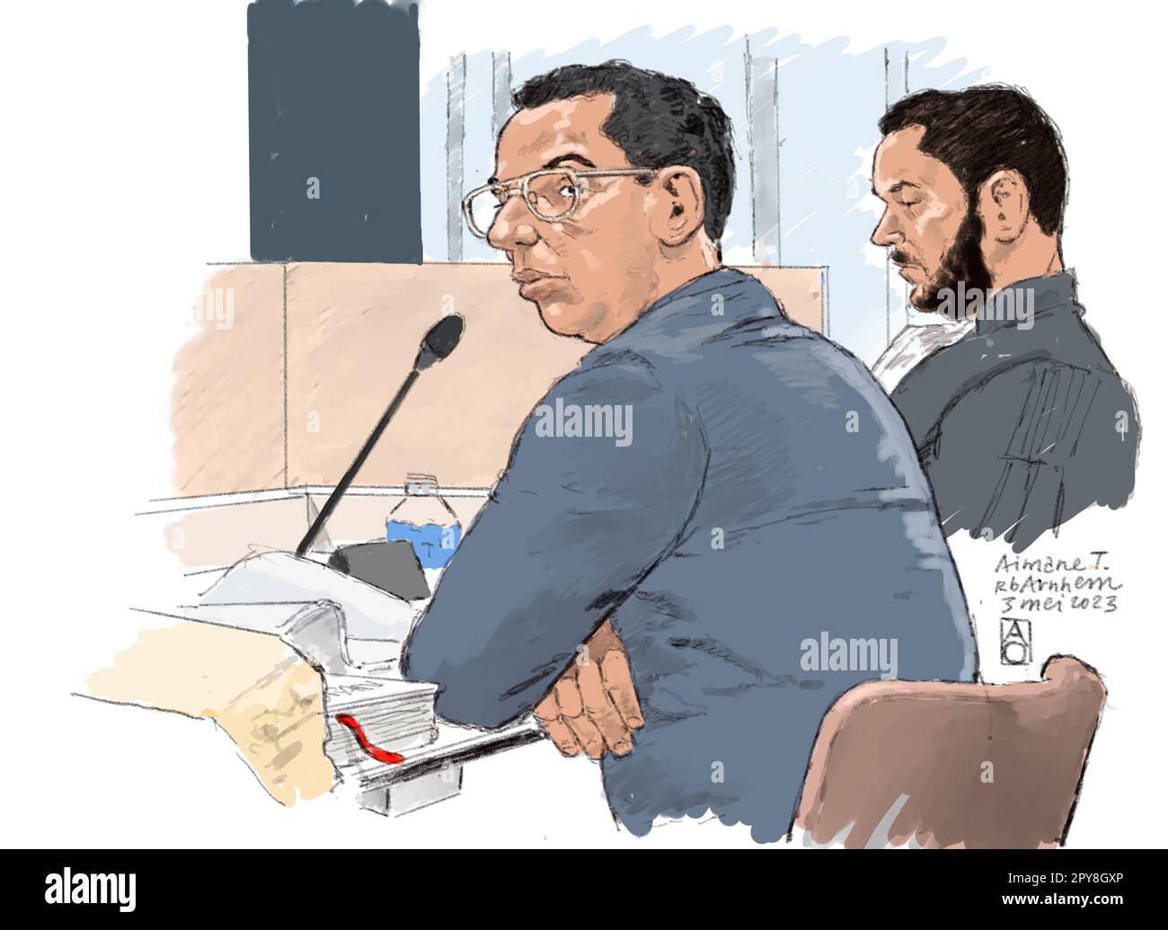 ARNHEM - Court drawing of A. Taghi, a 20-year-old Arnhem descendant of ...