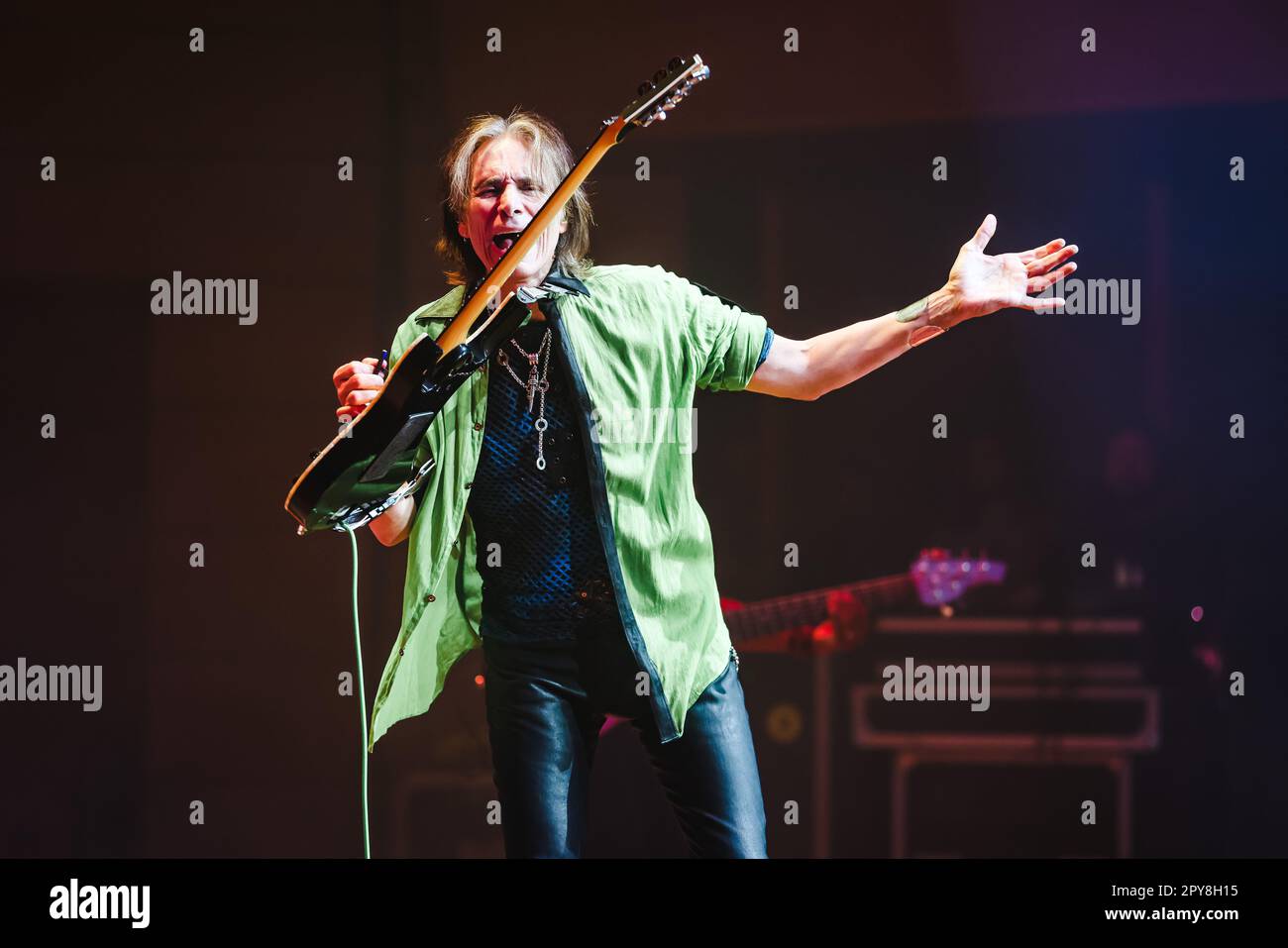 Steve Vai performs live at Teatro Dal Verme on April 07, 2023 in Milan ...