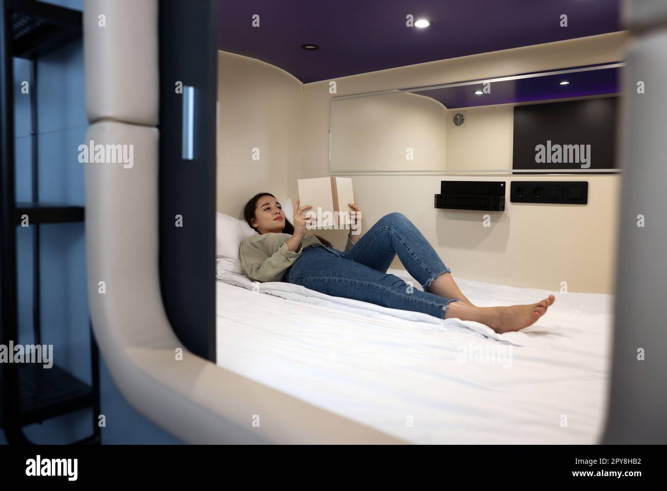 Woman capsule hotel hi-res stock photography and images - Alamy