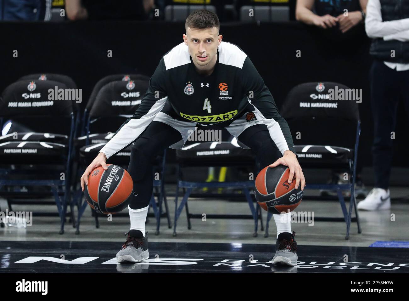 Belgrade, Serbia, 2 May 2023. Aleksa Avramovic of Partizan Mozzart Bet ...