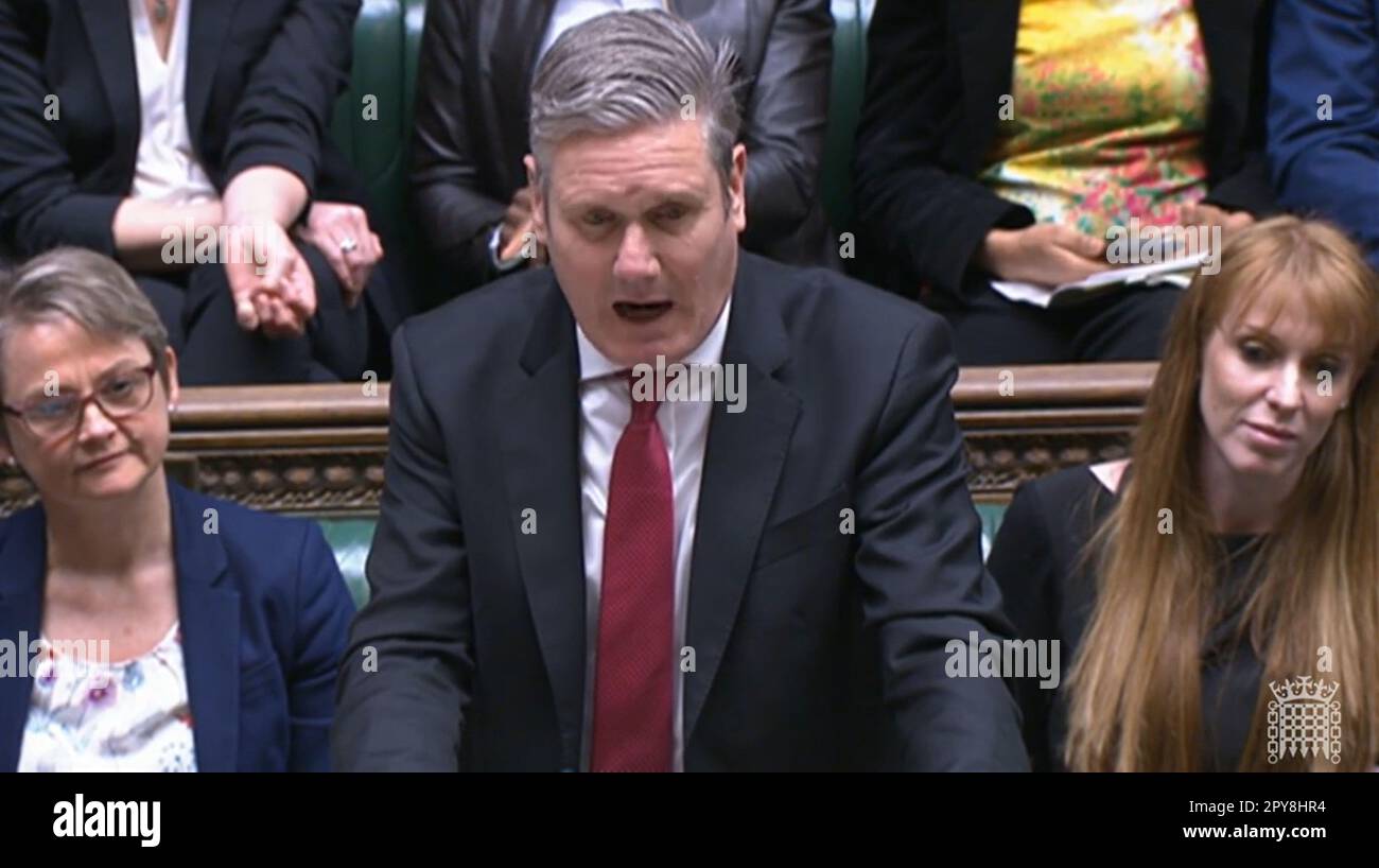 Labour leader Sir Keir Starmer speaks during Prime Minister's Questions ...