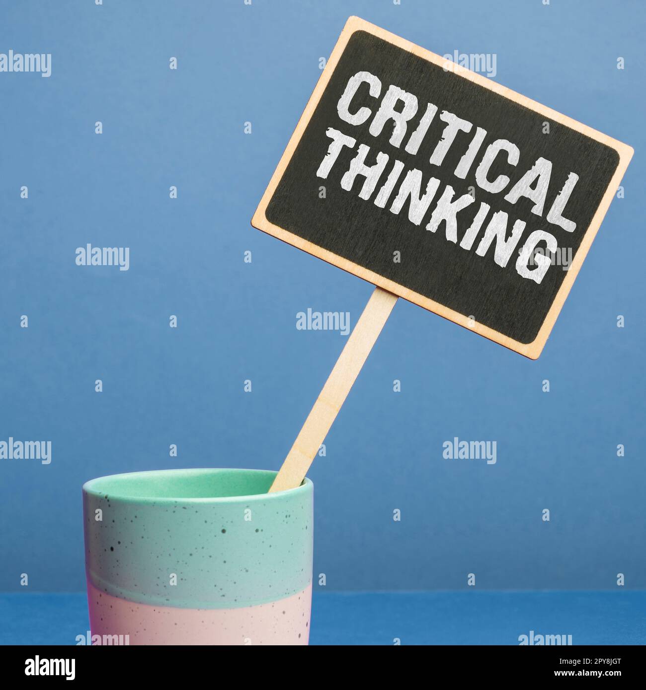 Text caption presenting Critical Thinking. Business idea sequence of ...