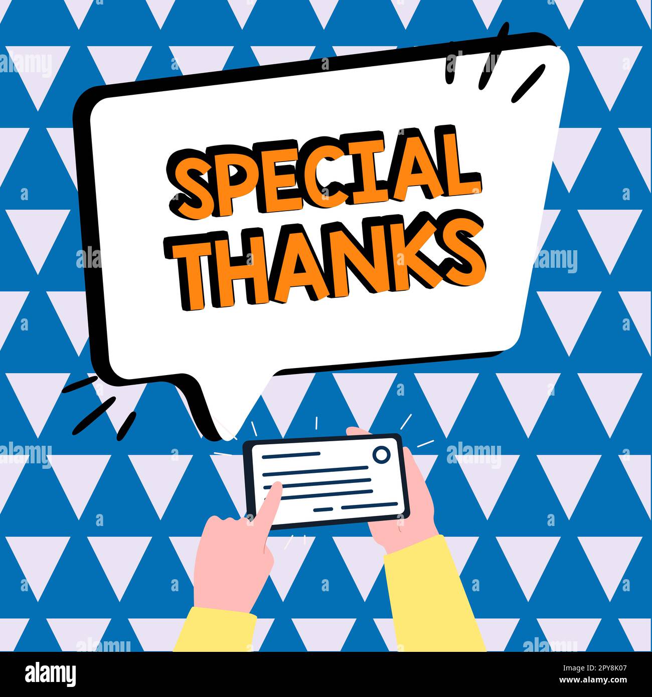 Hand writing sign Special Thanks. Business approach expression of ...