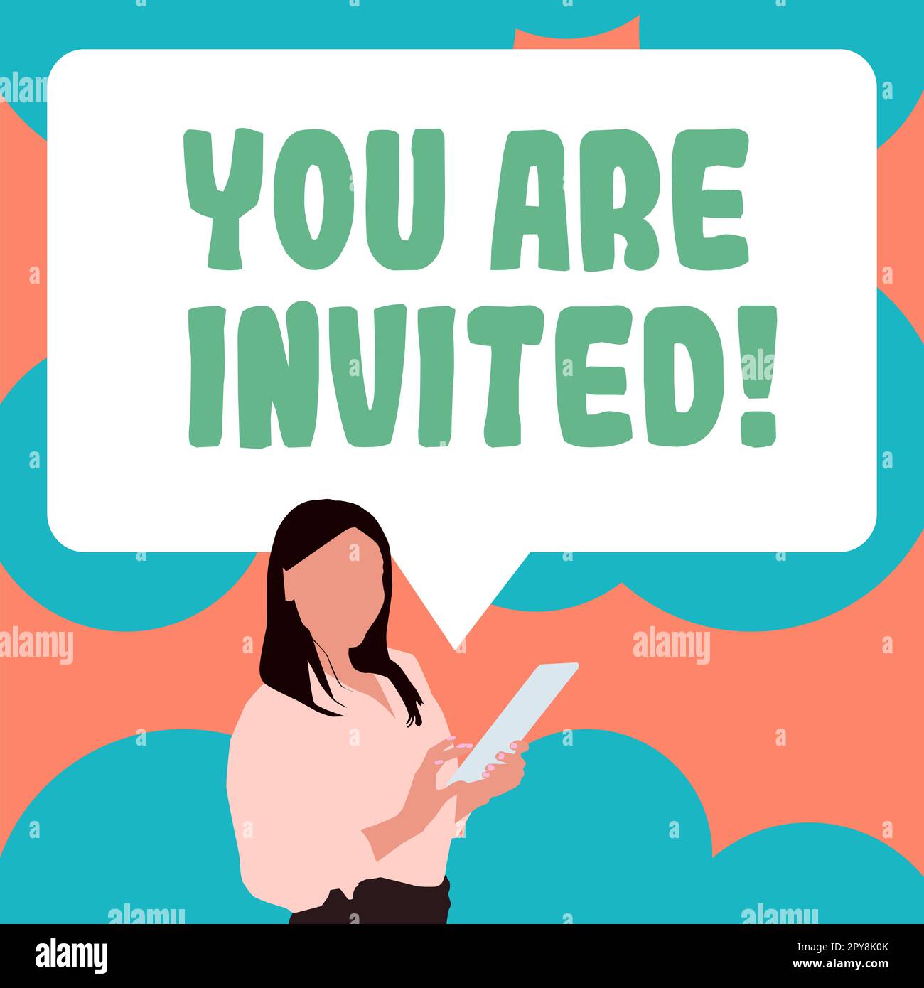 Hand writing sign You Are Invited. Conceptual photo Receiving and ...