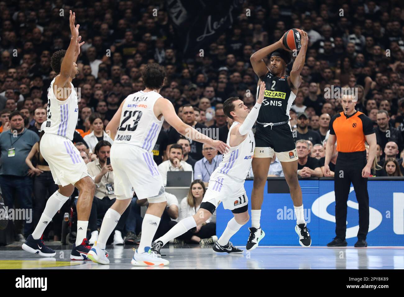 Belgrade, Serbia, 2 May 2023. Zach Leday of Partizan Mozzart Bet ...