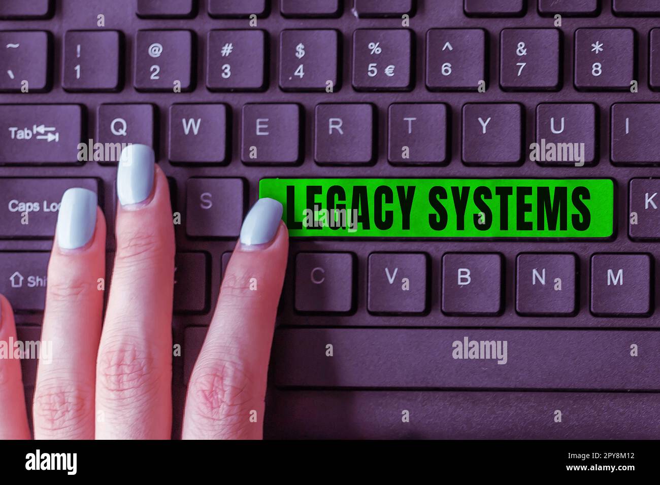 Text showing inspiration Legacy Systems. Word Written on old method ...